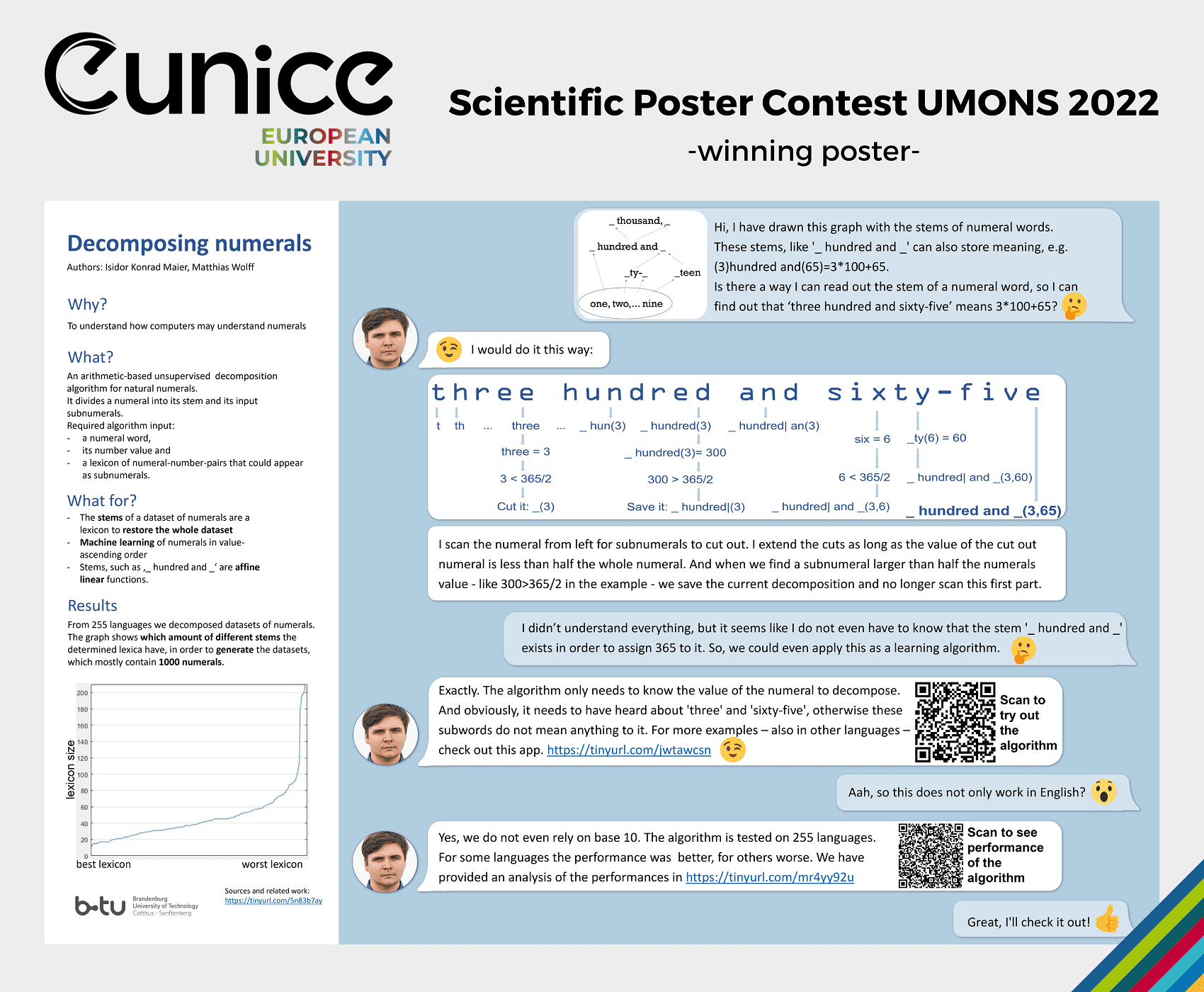 BTU researcher wins the Reunice Award at Scientific Poster Contest ...
